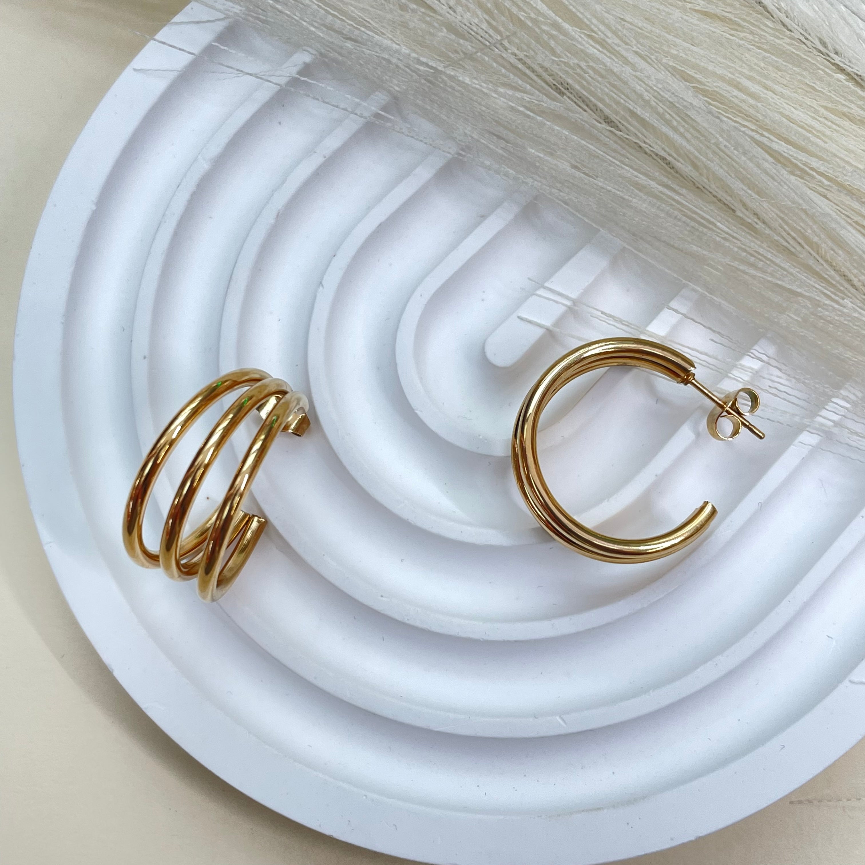 AROS TRIPLES - GOLD – Kiwi Jewels